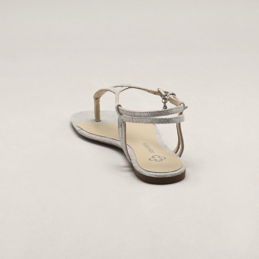 Rasteira Suede Silver Prateada Prata - Capodarte