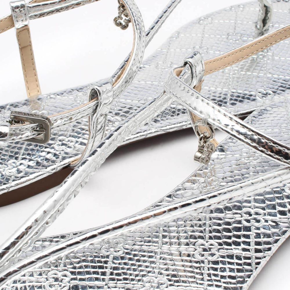 Sandália Rasteira Prateada Metalizada Prata - Capodarte